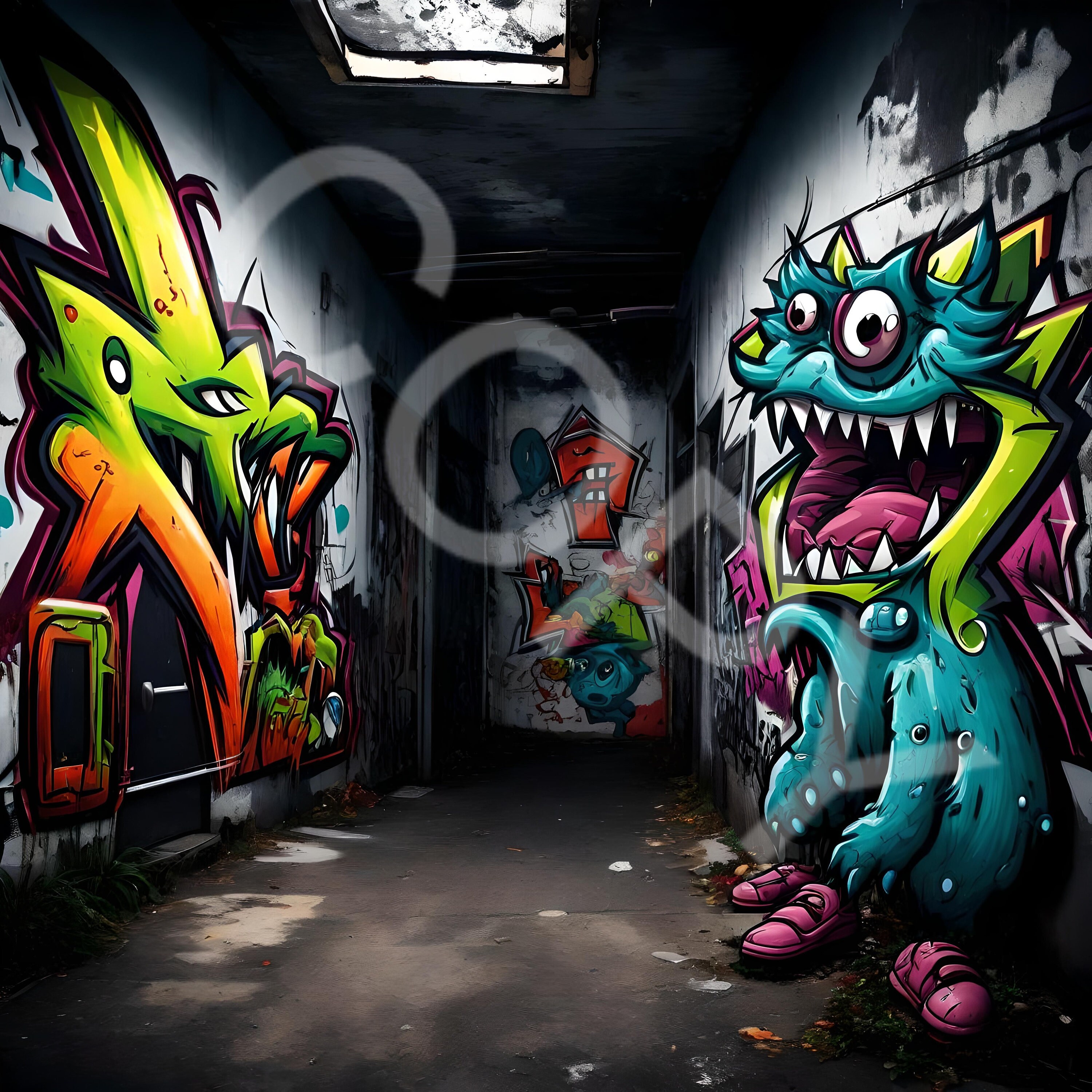 6 Graffiti Digital Photography Backdrops, Photoshop Texture Overlays ...