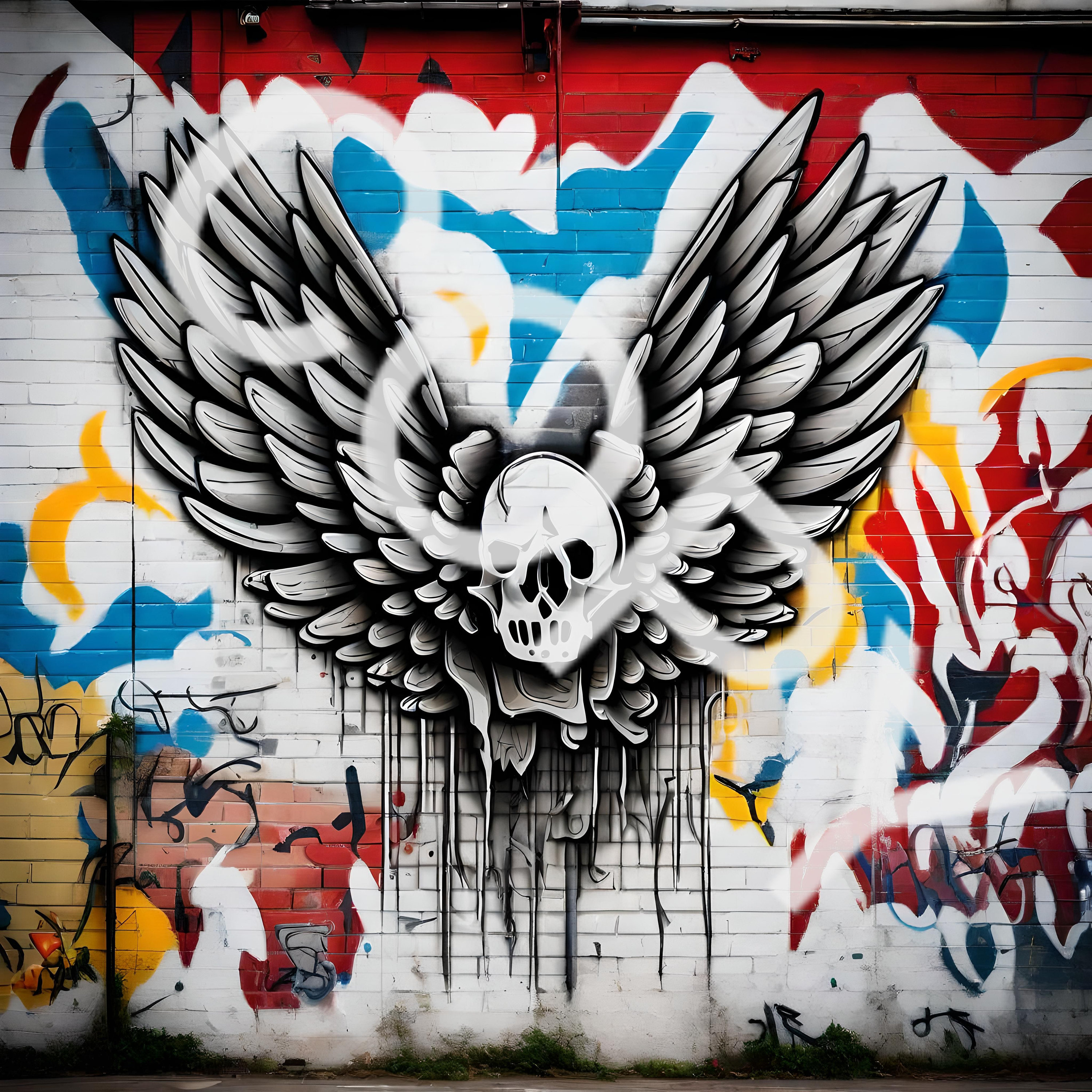 10 Graffiti Wings Digital Photography Backdrops Photoshop - Etsy