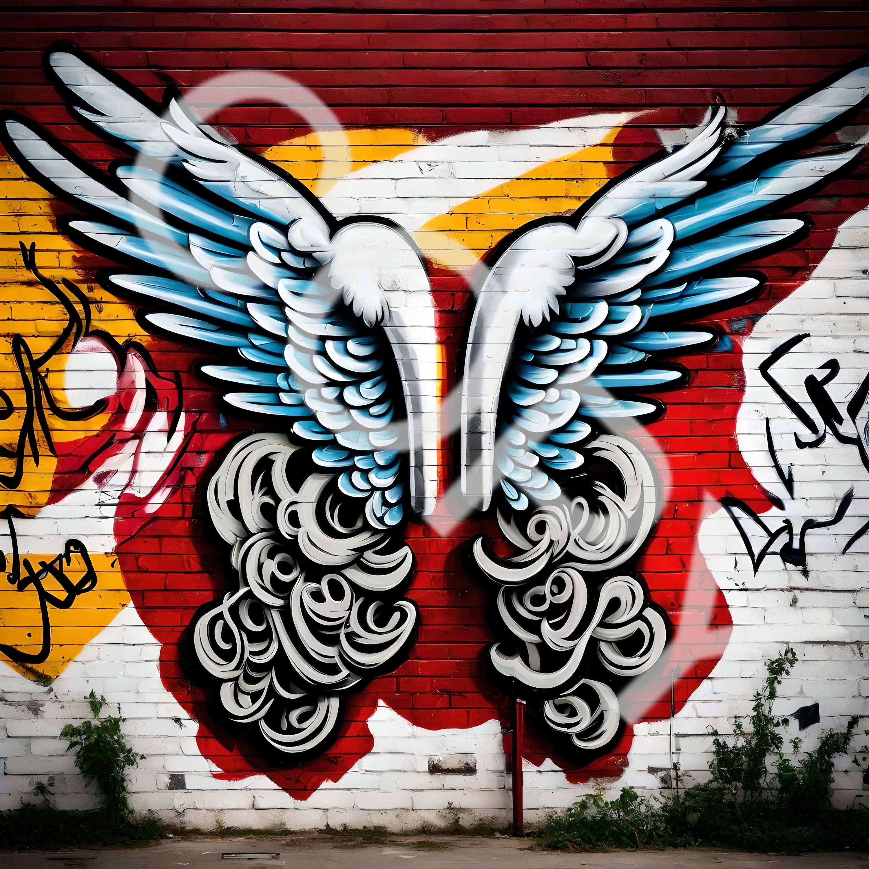 10 Graffiti Wings Digital Photography Backdrops Photoshop - Etsy