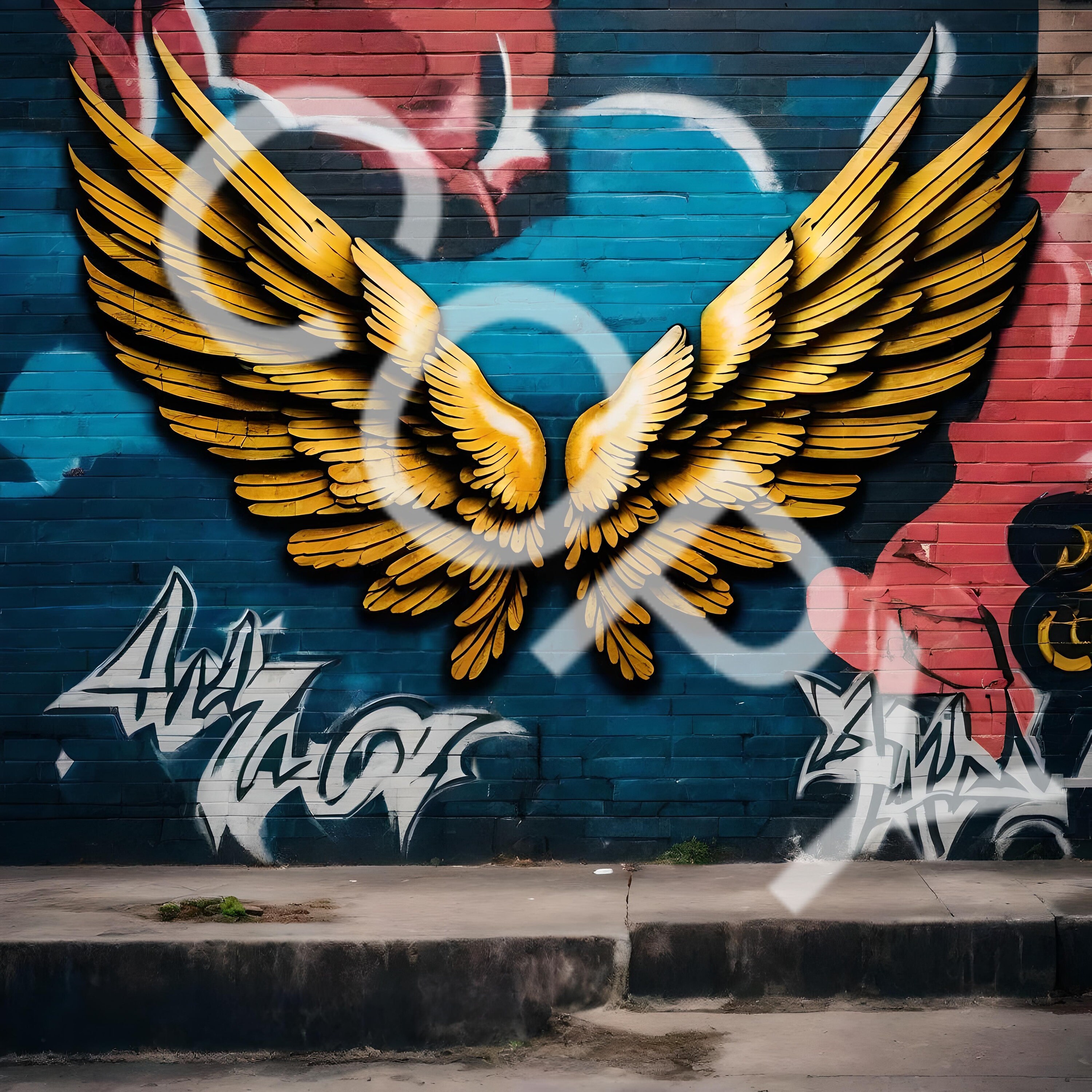 10 Graffiti Wings Digital Photography Backdrops Photoshop - Etsy