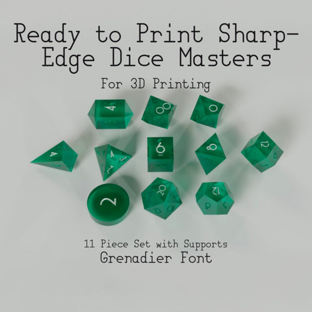 Ready to Print Sharp Edge Dice Masters for 3D Printing Standard Size ...