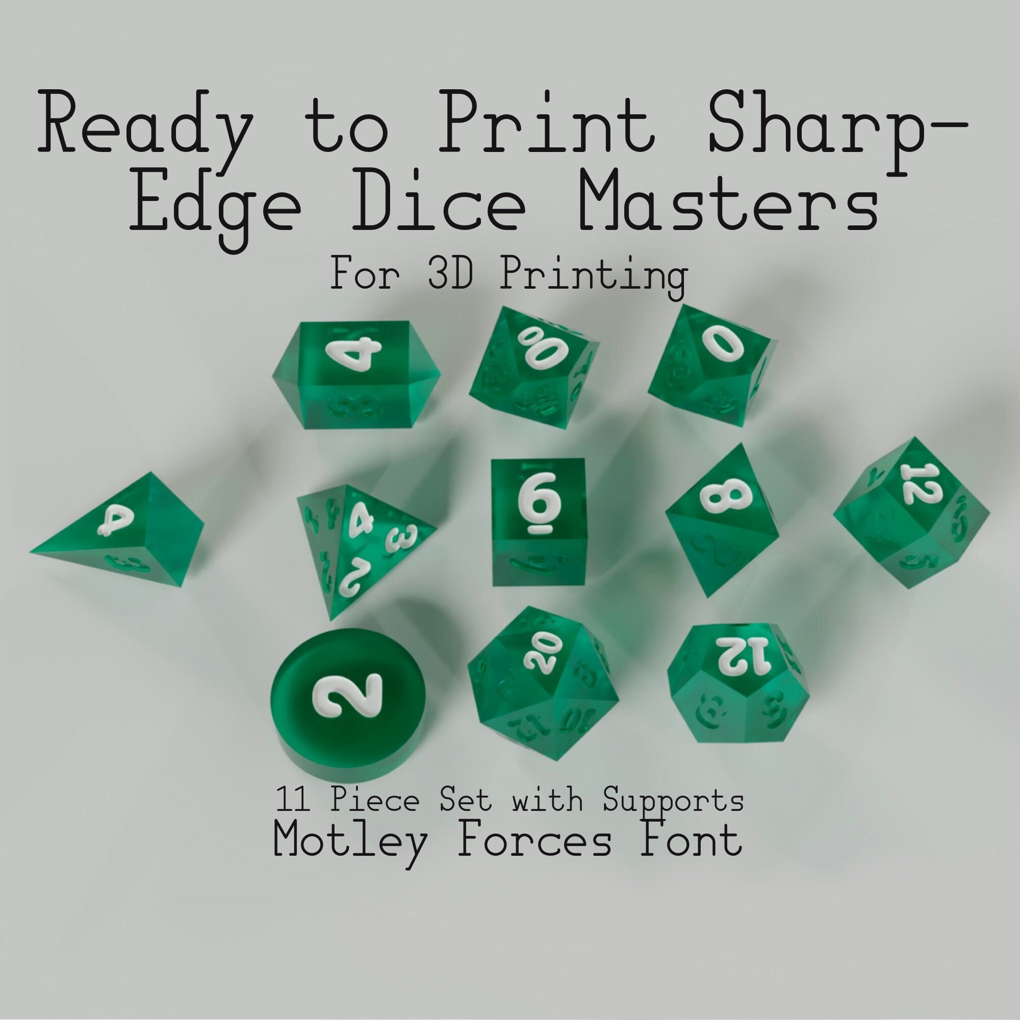 Ready to Print Sharp Edge Dice Masters for 3D Printing Standard Size ...