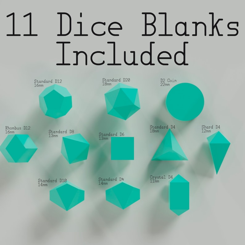 Ready to Print Sharp Edge Dice Blank Inserts- Standard Size Supports ...