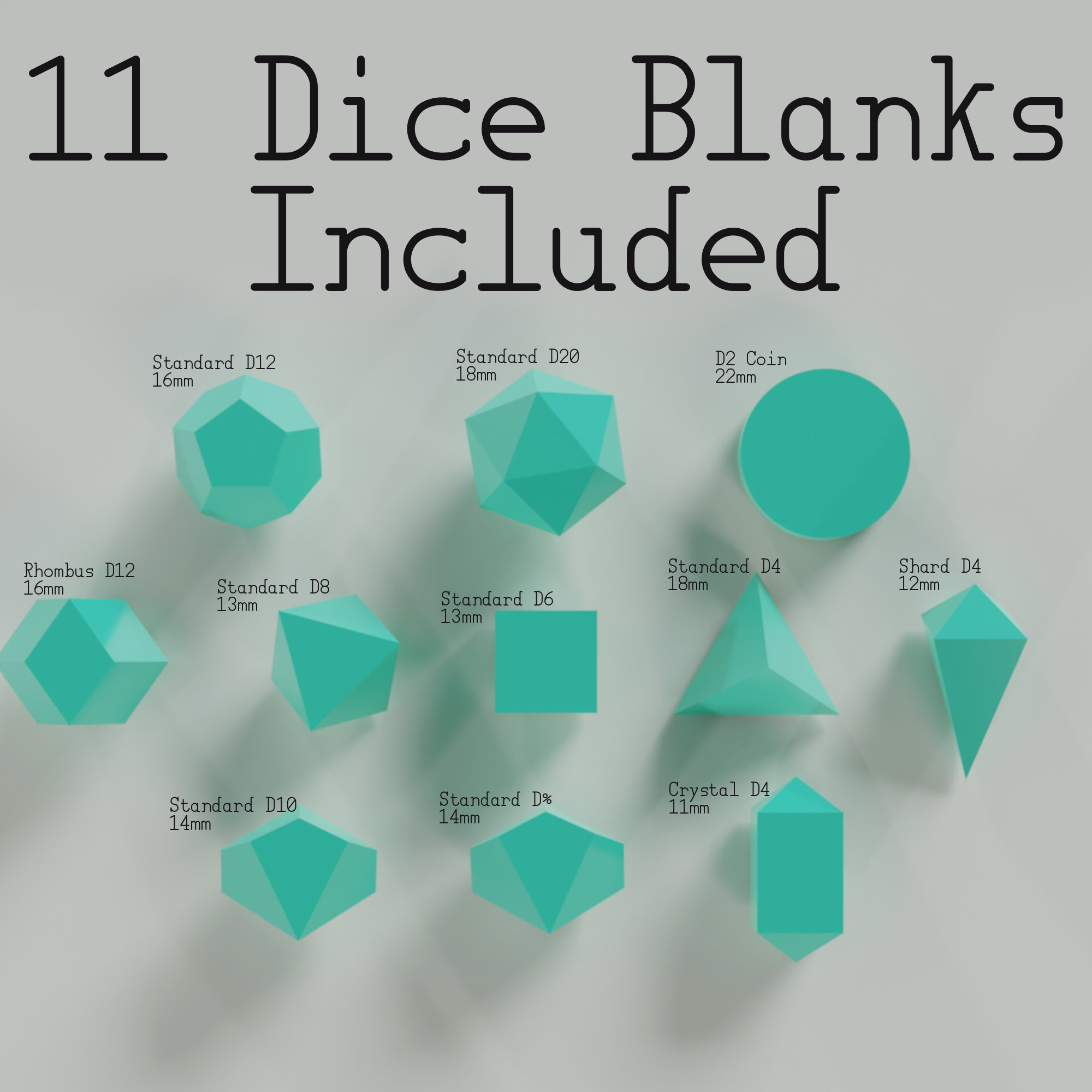 Ready to Print Sharp Edge Dice Blank Inserts- Standard Size Supports ...