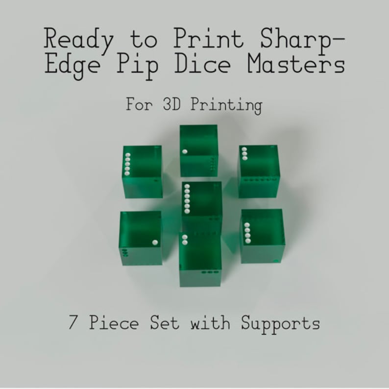 Ready to Print Sharp Edge Pip D6 Dice Masters for 3D Printing Oversize ...