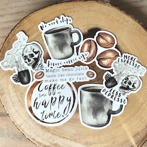 Coffee Sticker Pack/ Coffee Stickers/ Coffee Sticker Bundle/ Bulk ...