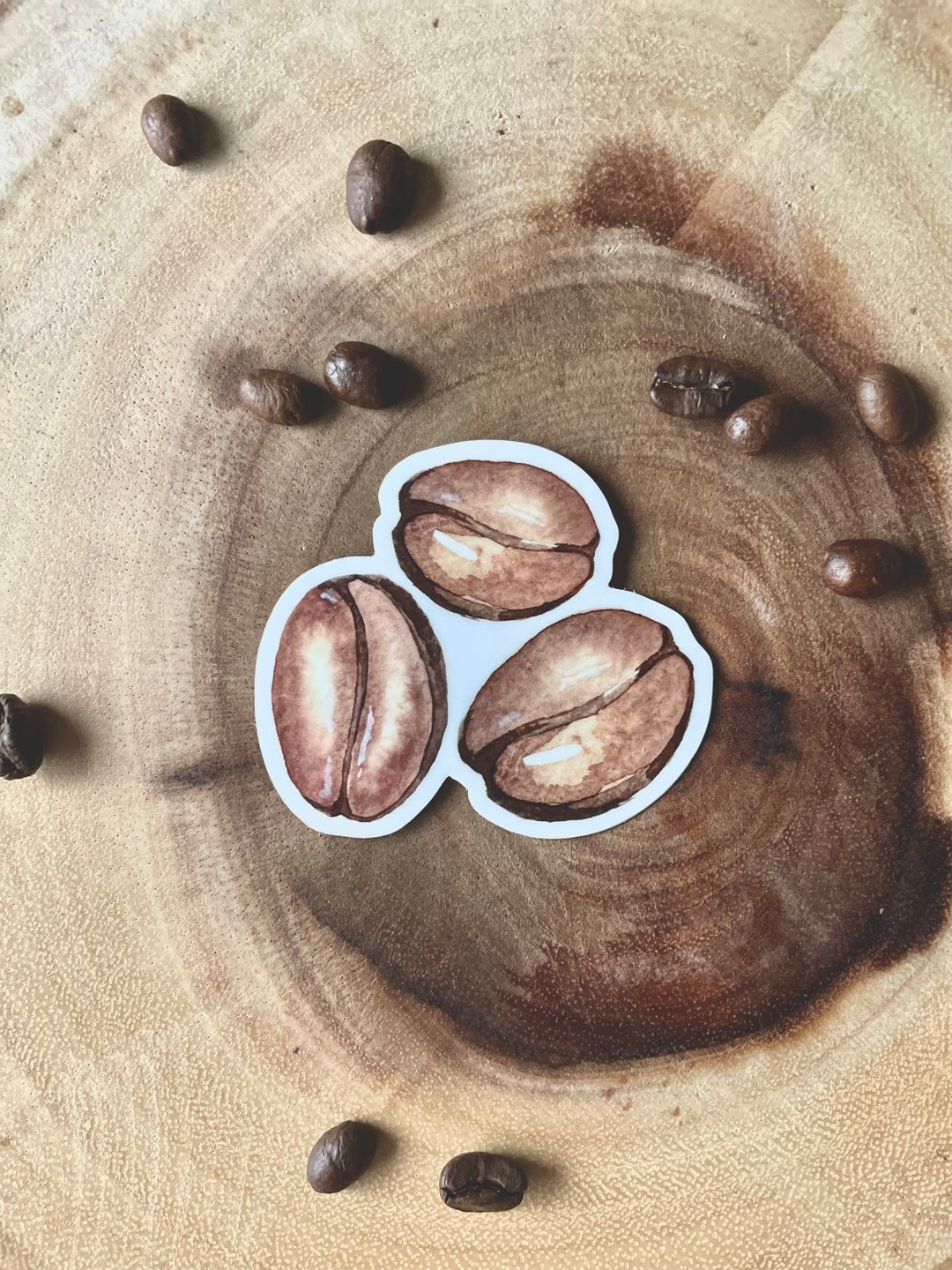 Coffee Beans Sticker/ Watercolor Coffee Sticker/ I Love Coffee Sticker ...