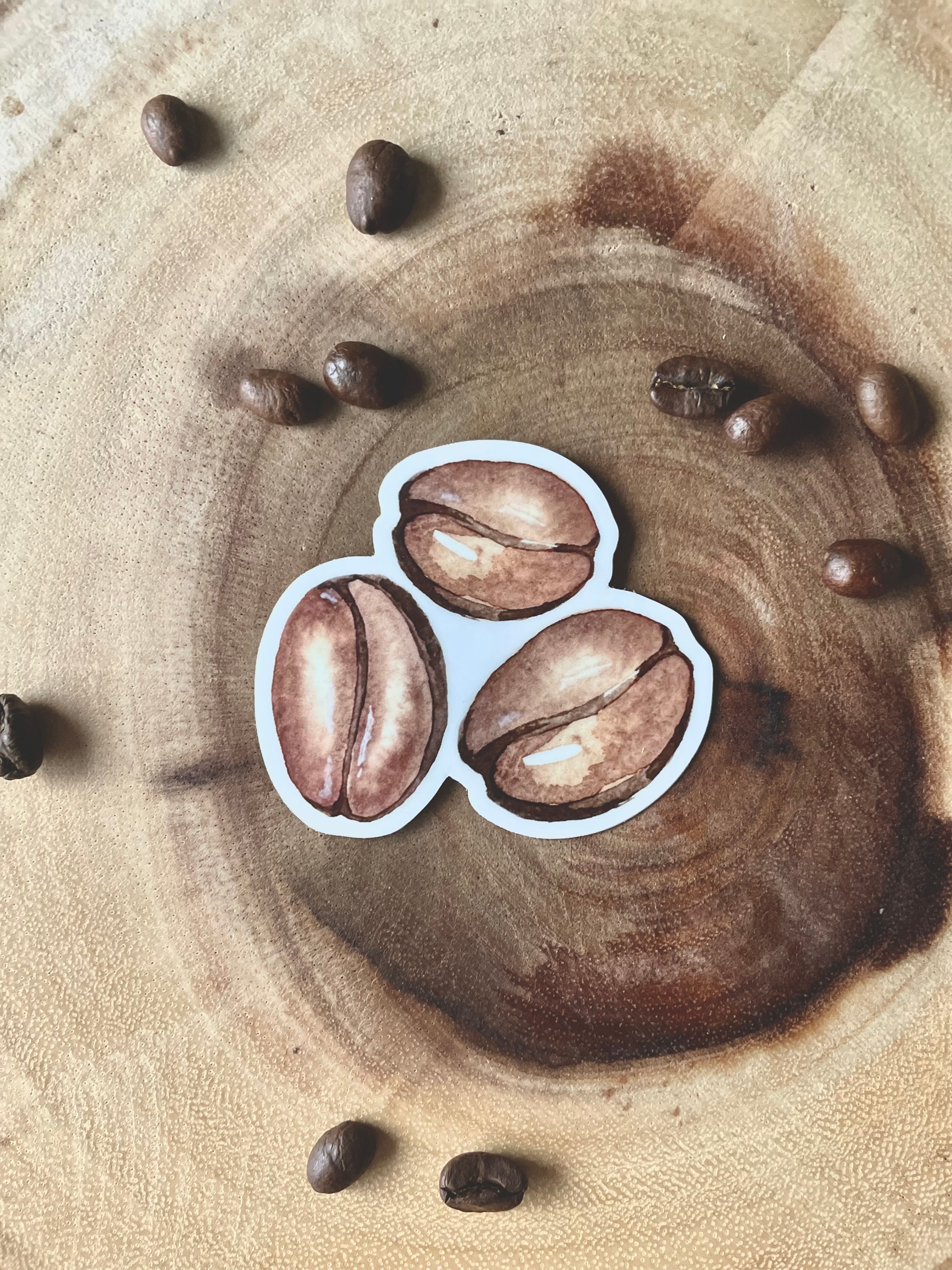 Coffee Beans Sticker/ Watercolor Coffee Sticker/ I Love Coffee Sticker ...