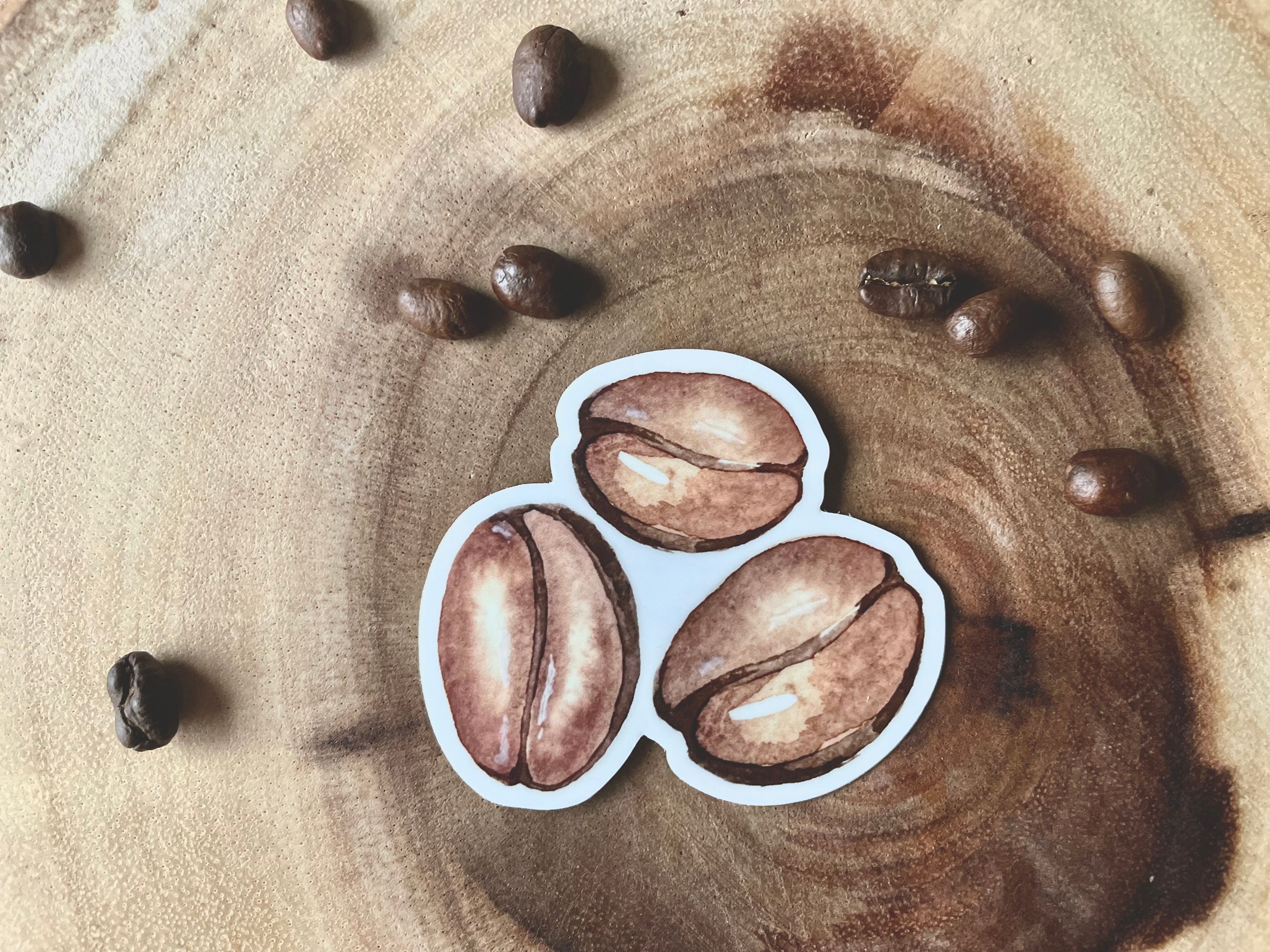 Coffee Beans Sticker/ Watercolor Coffee Sticker/ I Love Coffee Sticker ...
