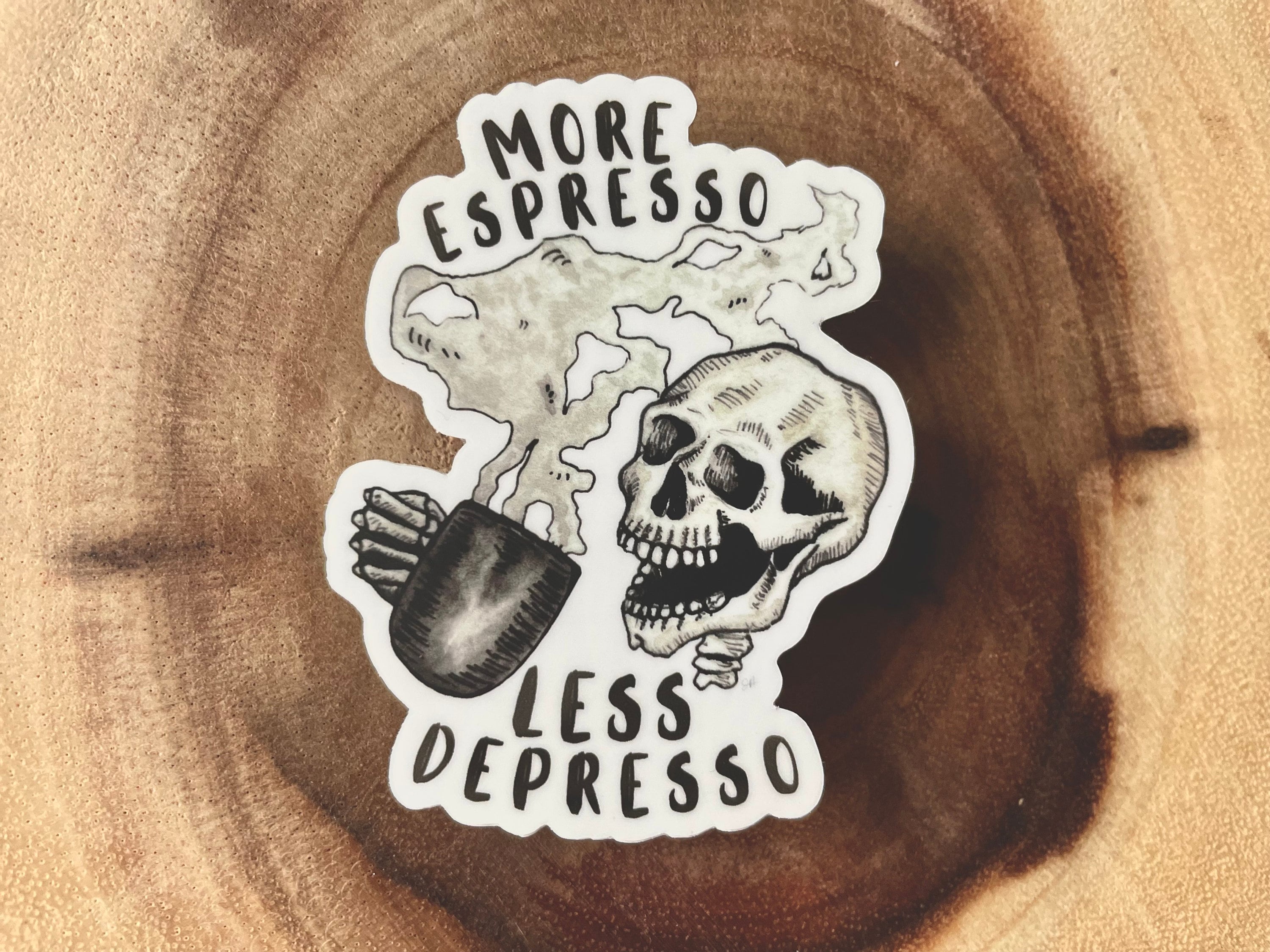 Espresso Sticker/ Coffee Skull Sticker/ More Espresso Less - Etsy