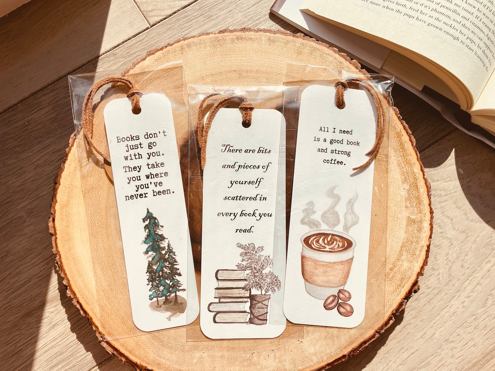 Watercolor Bookmarks/ Coffee Bookmark/ Tree Bookmark/ Mandala Bookmark ...