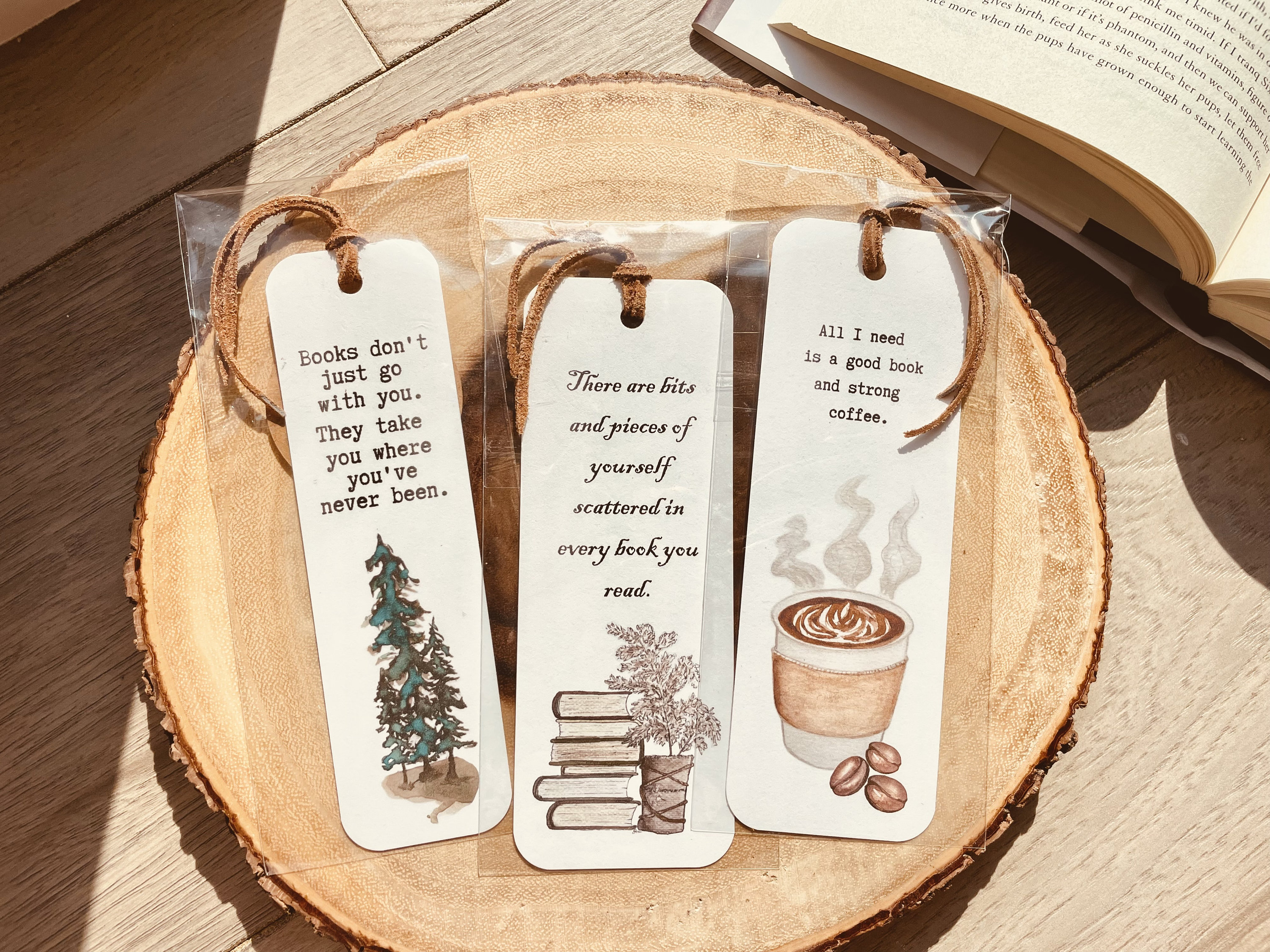 Watercolor Bookmarks/ Coffee Bookmark/ Tree Bookmark/ Mandala Bookmark ...
