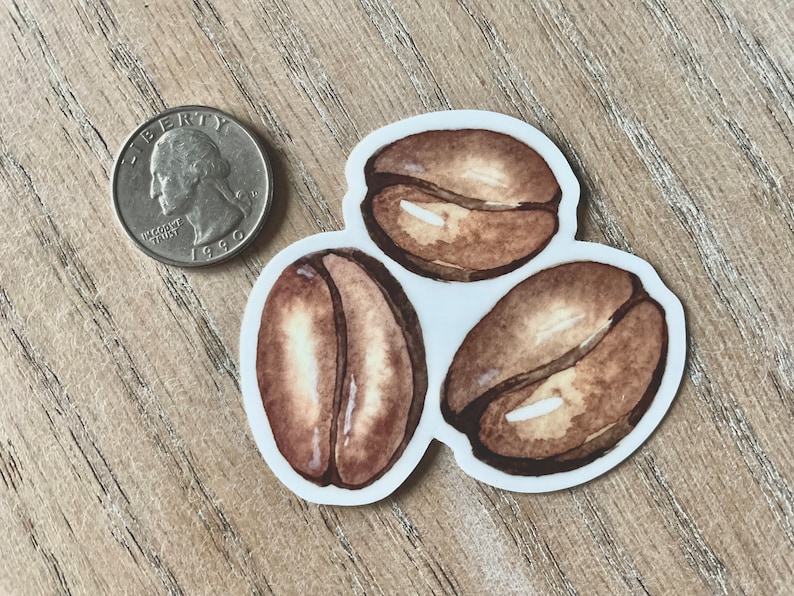 Coffee Beans Sticker/ Watercolor Coffee Sticker/ I Love Coffee - Etsy