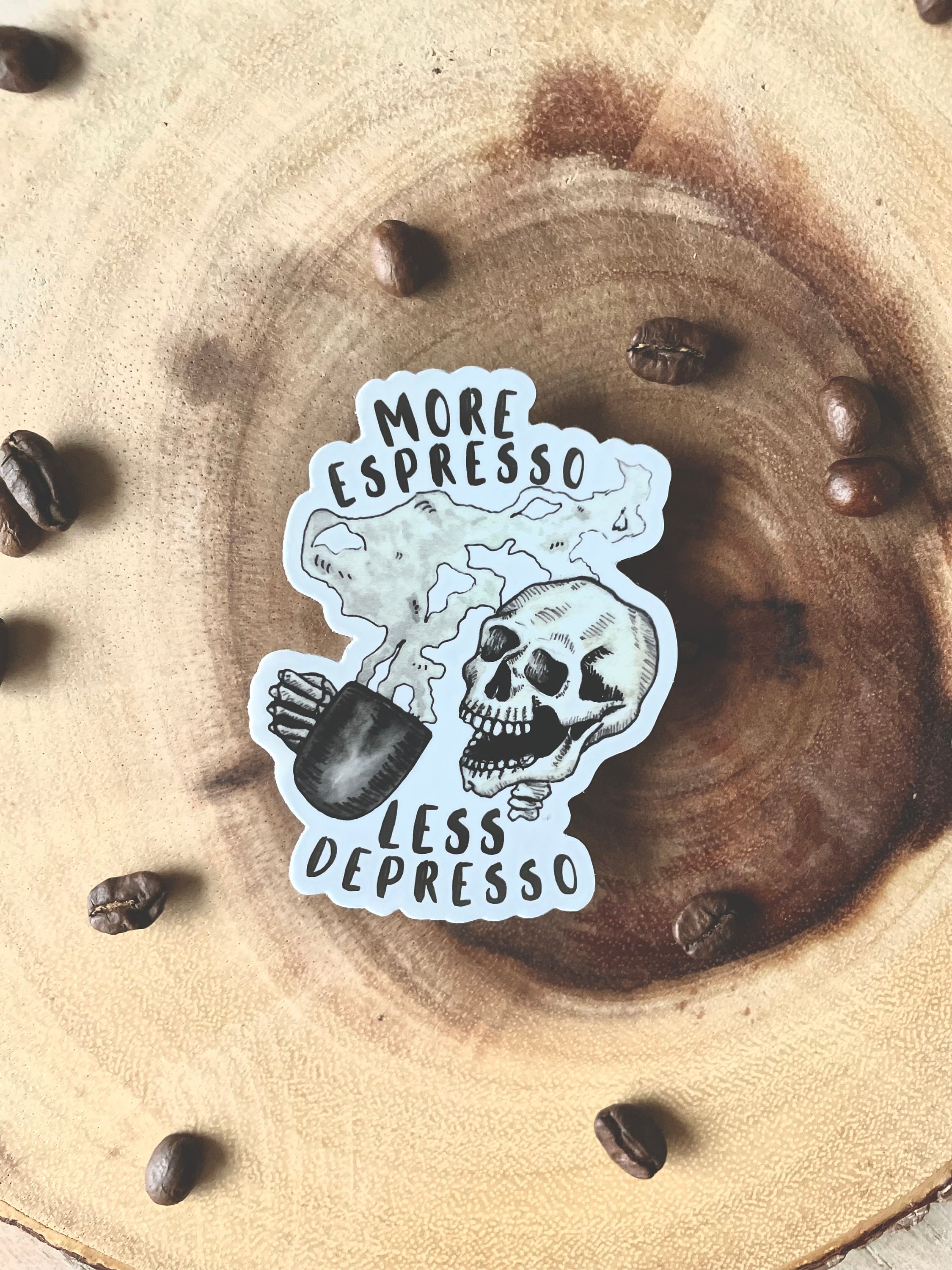 Espresso Sticker/ Coffee Skull Sticker/ More Espresso Less - Etsy