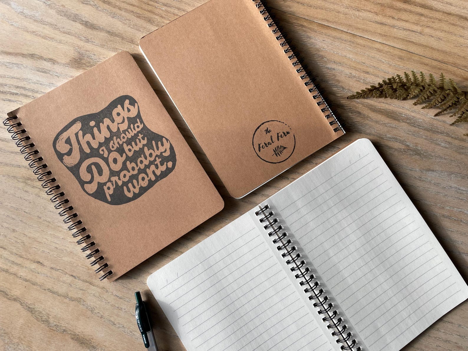 Hand Stamped Notebook, to Do List Notebook, Linocut Notebook, Funny ...
