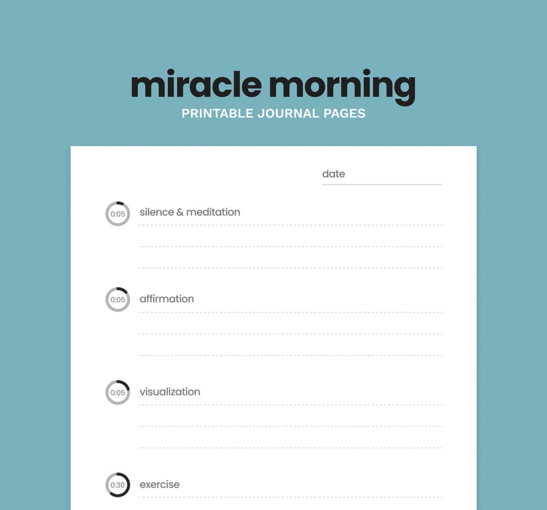 Miracle Morning Journal Weekly Miracle Morning Tracker the - Etsy