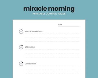 MIRACLE MORNING JOURNAL Weekly Miracle Morning Tracker, the Miracle ...