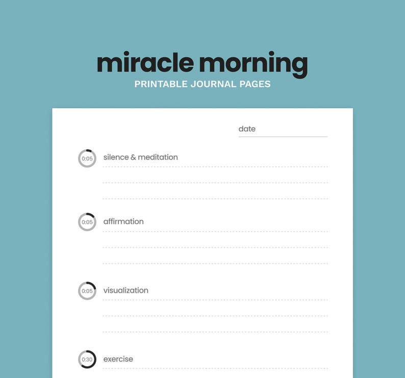 Miracle Morning Journal - Weekly Miracle Morning Tracker, the Miracle ...