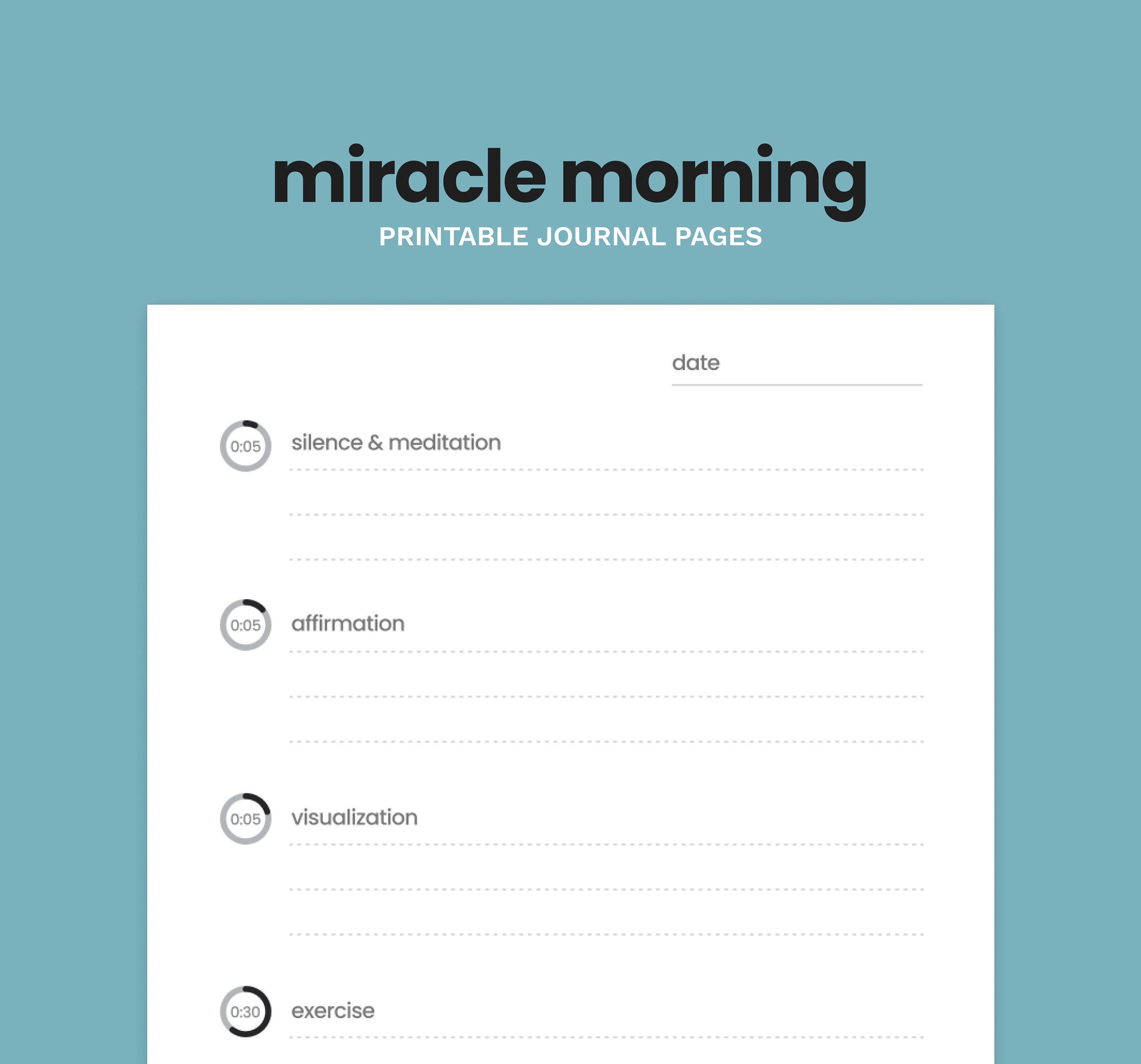 Miracle Morning Journal - Weekly Miracle Morning Tracker, the Miracle ...