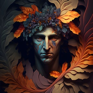 Digital Art Abstract Greek God Portrait Dionysus Perfect - Etsy