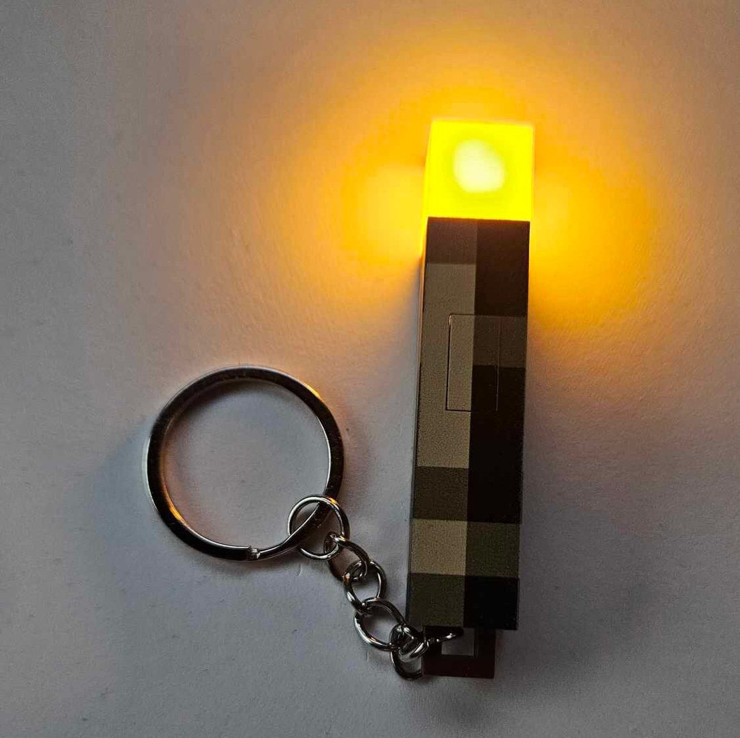 Minecraft Style Torch LED Keychain Light - Etsy