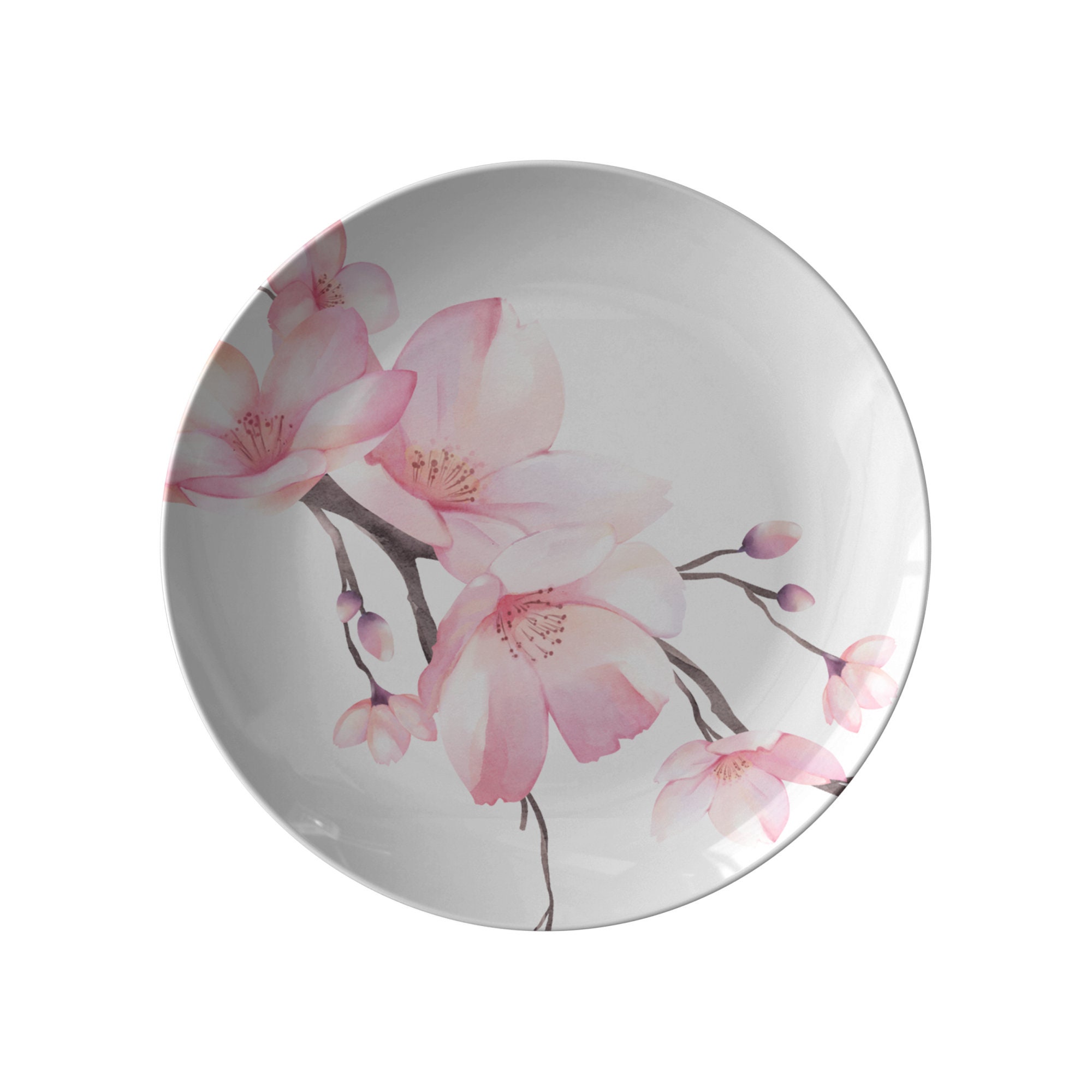 Blush Pink CHERRY BLOSSOM Tree With Flower Petals 10" Dinner Plate, Non ...