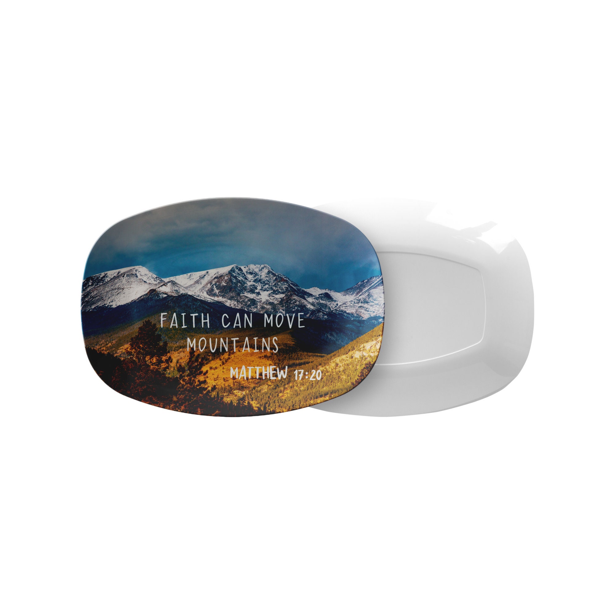 Matthew Bible Verse With Mountains Serving Platter, Non-toxic Cookware ...