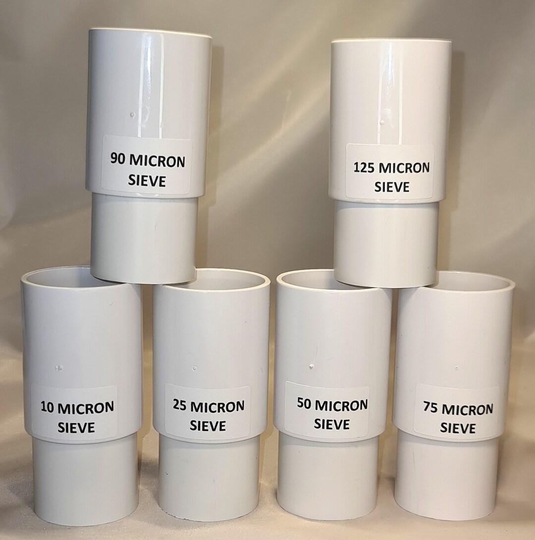 10, 25, 50, 75, 90 & 125 Micron Stackable Nylon Mesh Sieve Set - Etsy