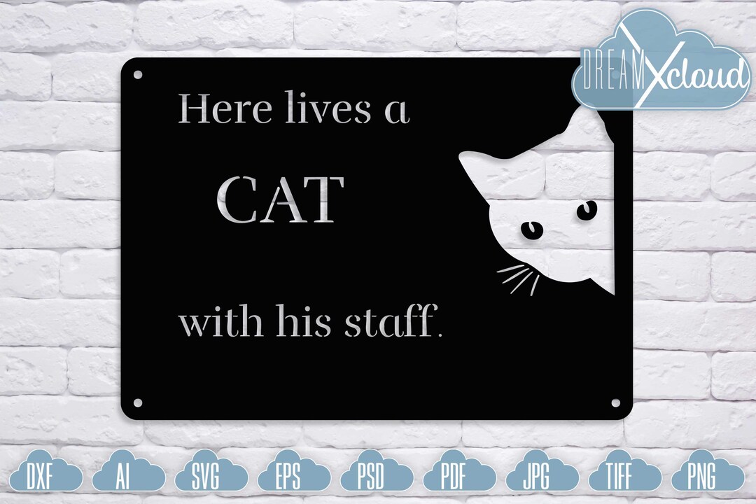 CAT SIGN DOOR Sign Svg Funny Door Signs Hanging Door Sign - Etsy