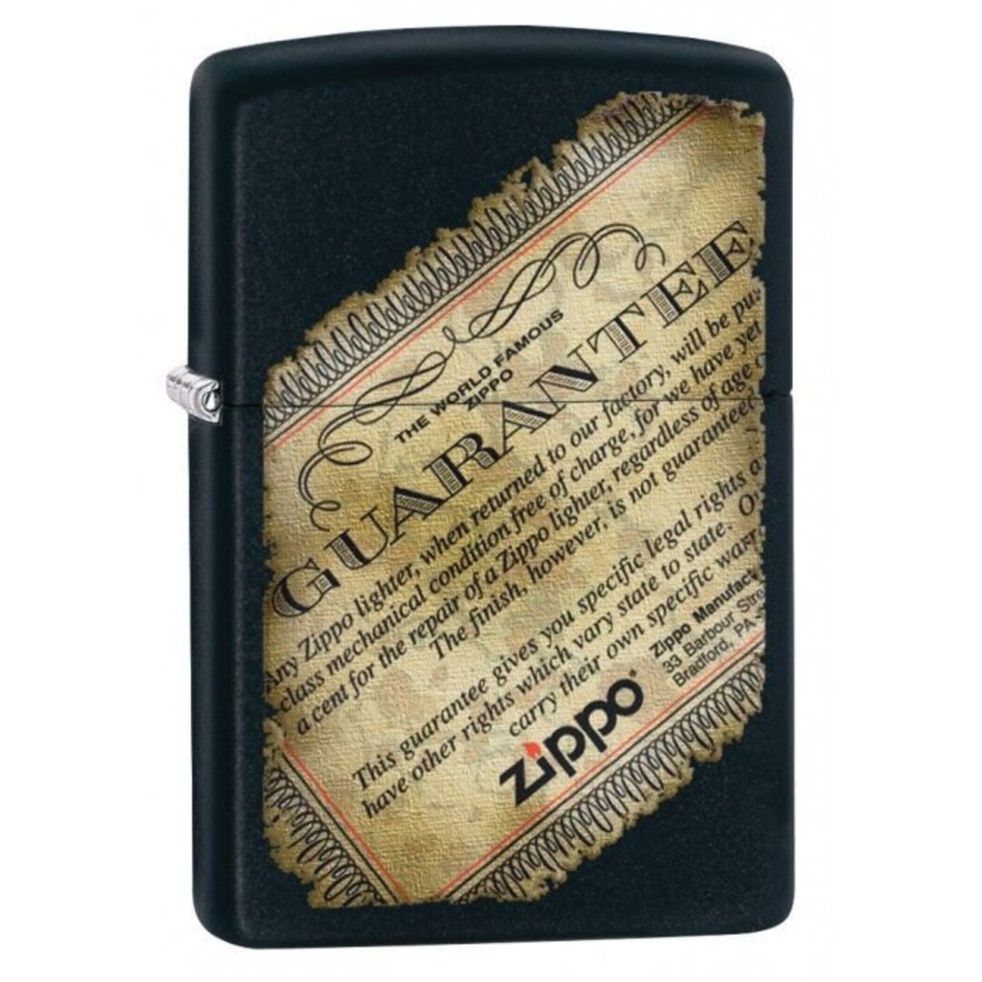 World Famous Lifetime Guarantee - Black Matte ZIPPO LIGHTER - Etsy