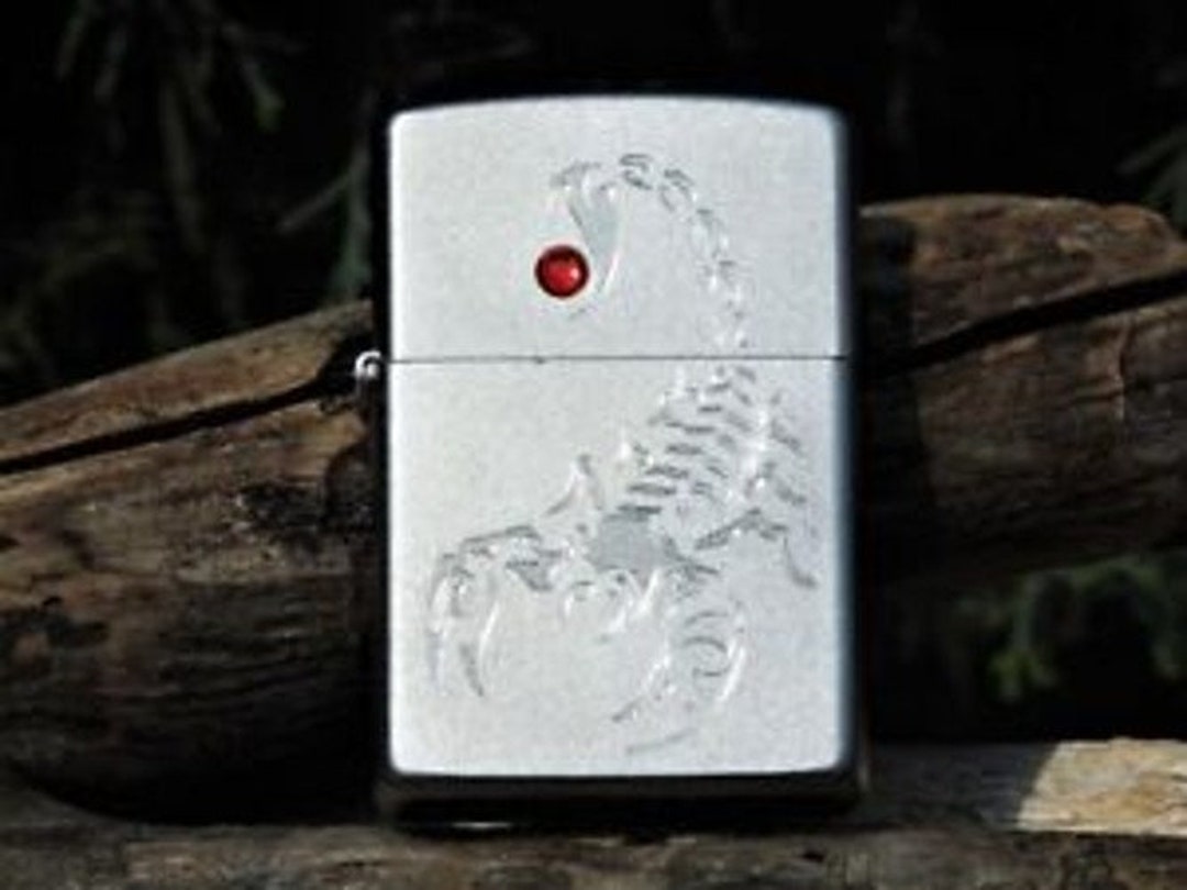 Rare Engraved Scorpion With Red Crystal Detail Zippo Lighter - Etsy