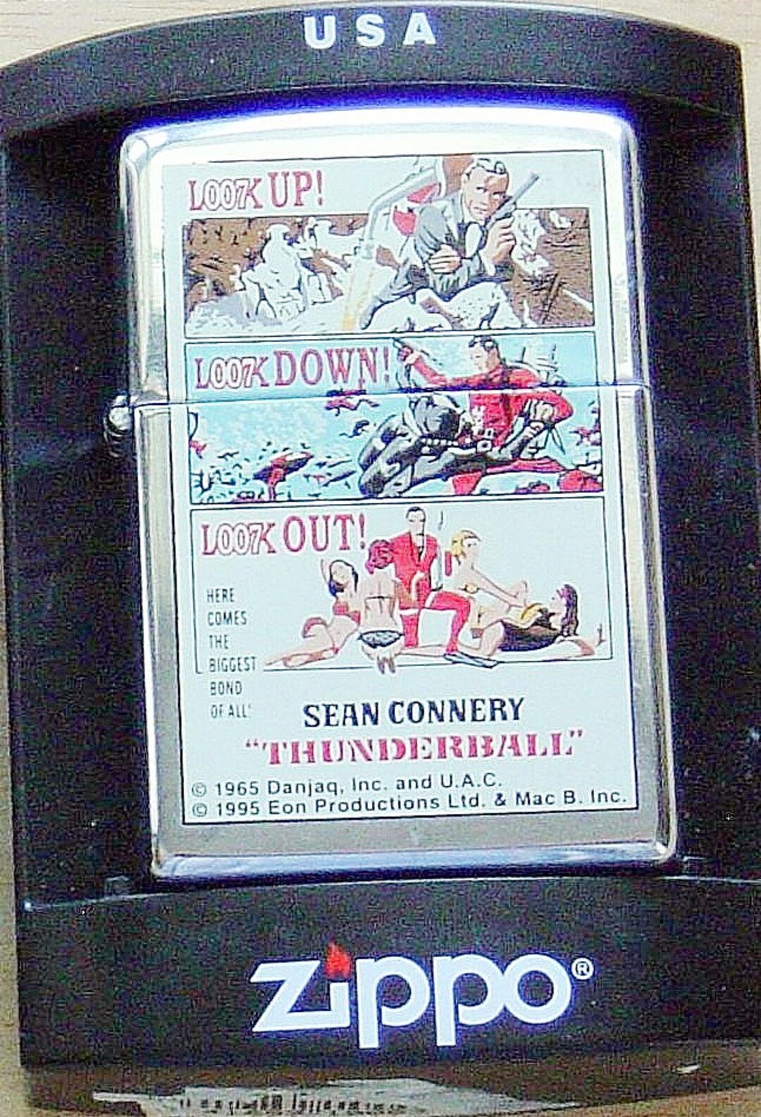 Rare 1996 James Bond 007 Thunderball Movie Poster Zippo Lighter - Etsy