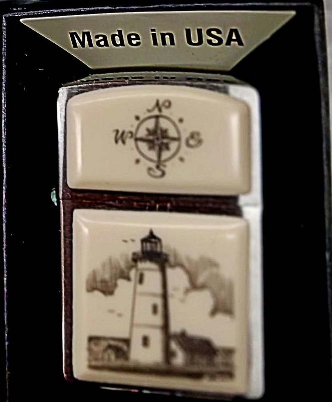Sharp Lighthouse With Compass Scrimshaw Zippo Lighter - Etsy