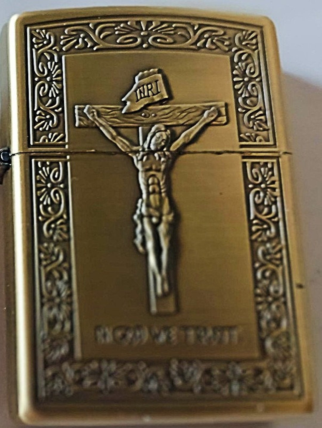 Amazing Brass Finish Jesus's Crucifixion Case Lighter - Etsy
