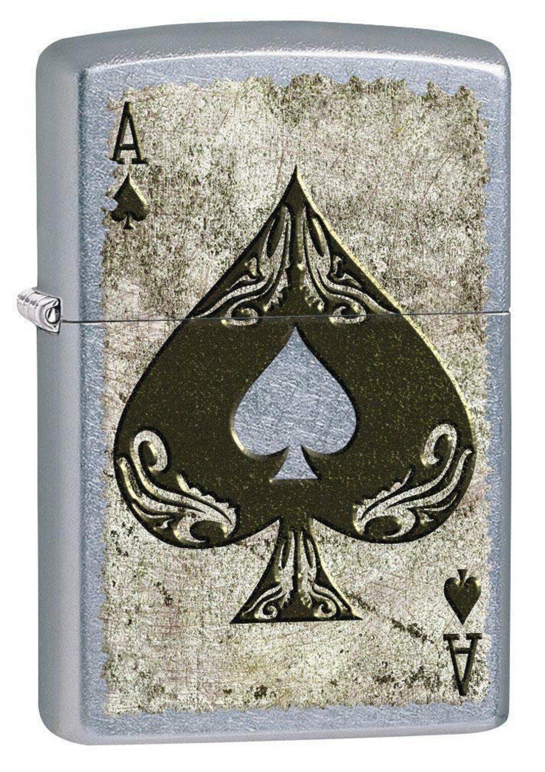Zippo Lighter: Distressed Ace of Spades Street Chrome - Etsy