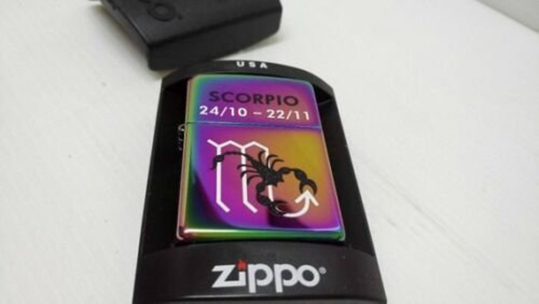 Rare Zodiac Scorpio Spectrum Zippo Lighter W/fitted Butane Torch Insert ...