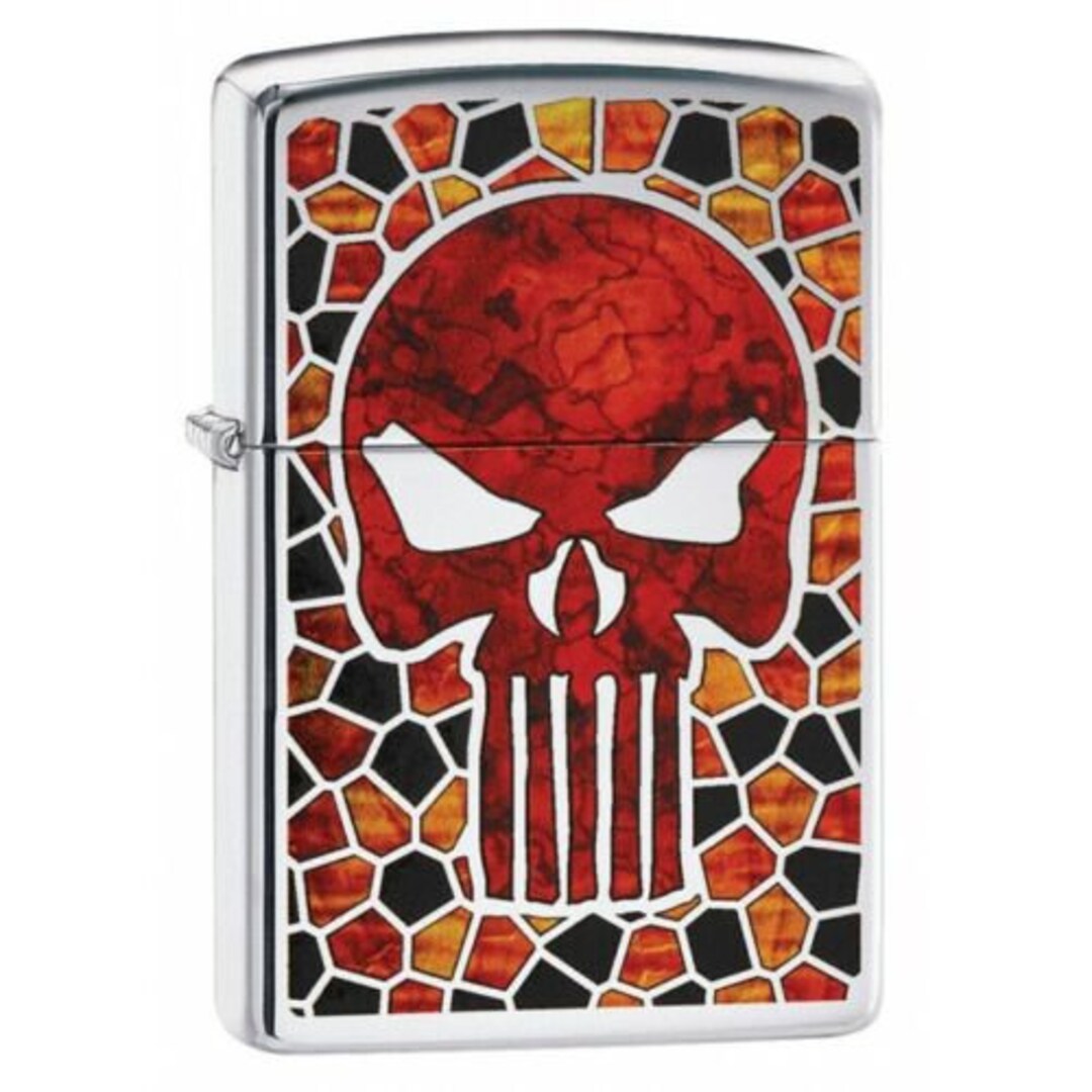 Zippo Lighter: Skull Design, Fusion - High Polish Chrome - Etsy