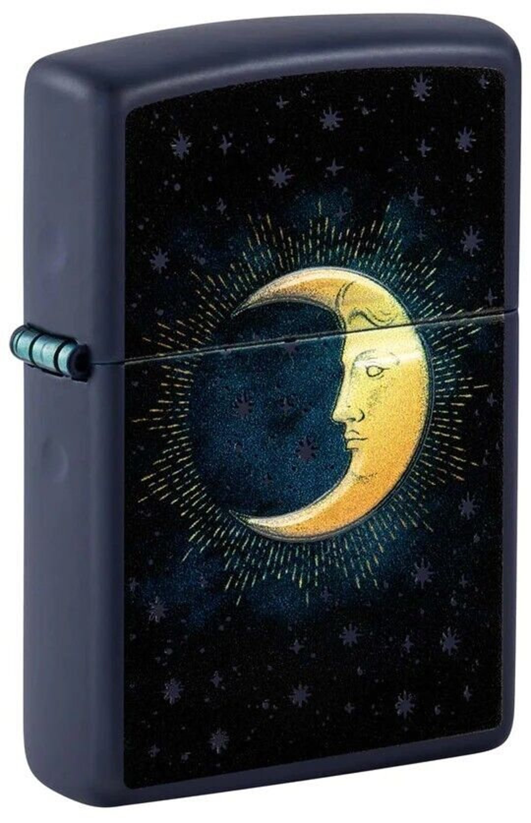 Zippo Lighter: Crescent Moon, Texture Print - Navy Blue Matte - Etsy