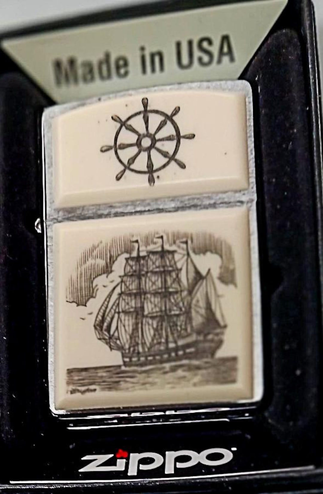 Sharp Tall Ship Scrimshaw Zippo Lighter - Etsy