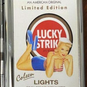 Lucky Strike Sailor Pinup Cigarette Case With Built in Butane Lighter ...