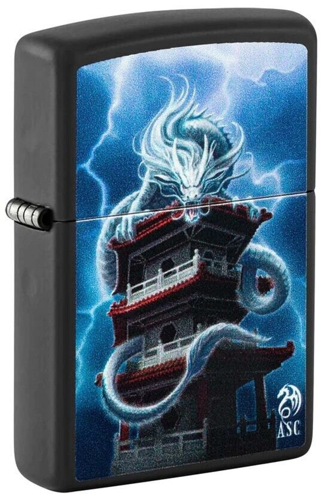 Zippo Lighter: Anne Stokes Dragon on Temple, Blacklight Black Matte - Etsy