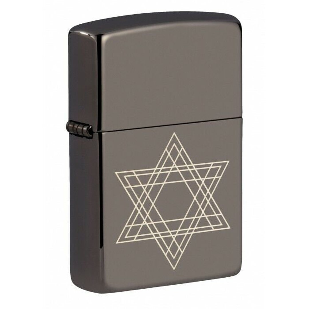 Zippo Lighter: Star of David, Engraved Black Ice - Etsy