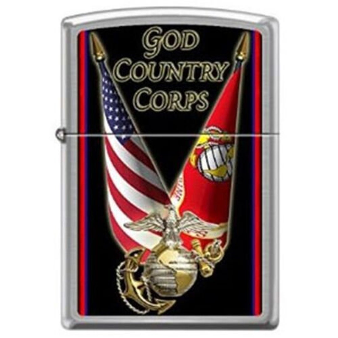 USMC Marines Crossed Flags Zippo Lighter - Etsy