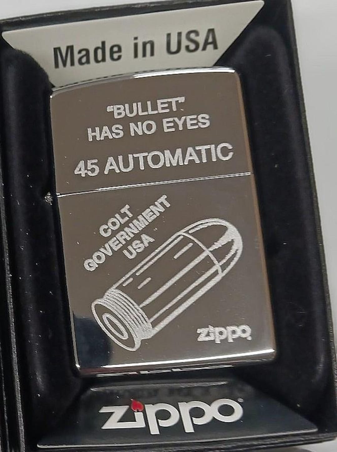 45 Automatic Bullet Has No Eyes Zippo Lighter - Etsy