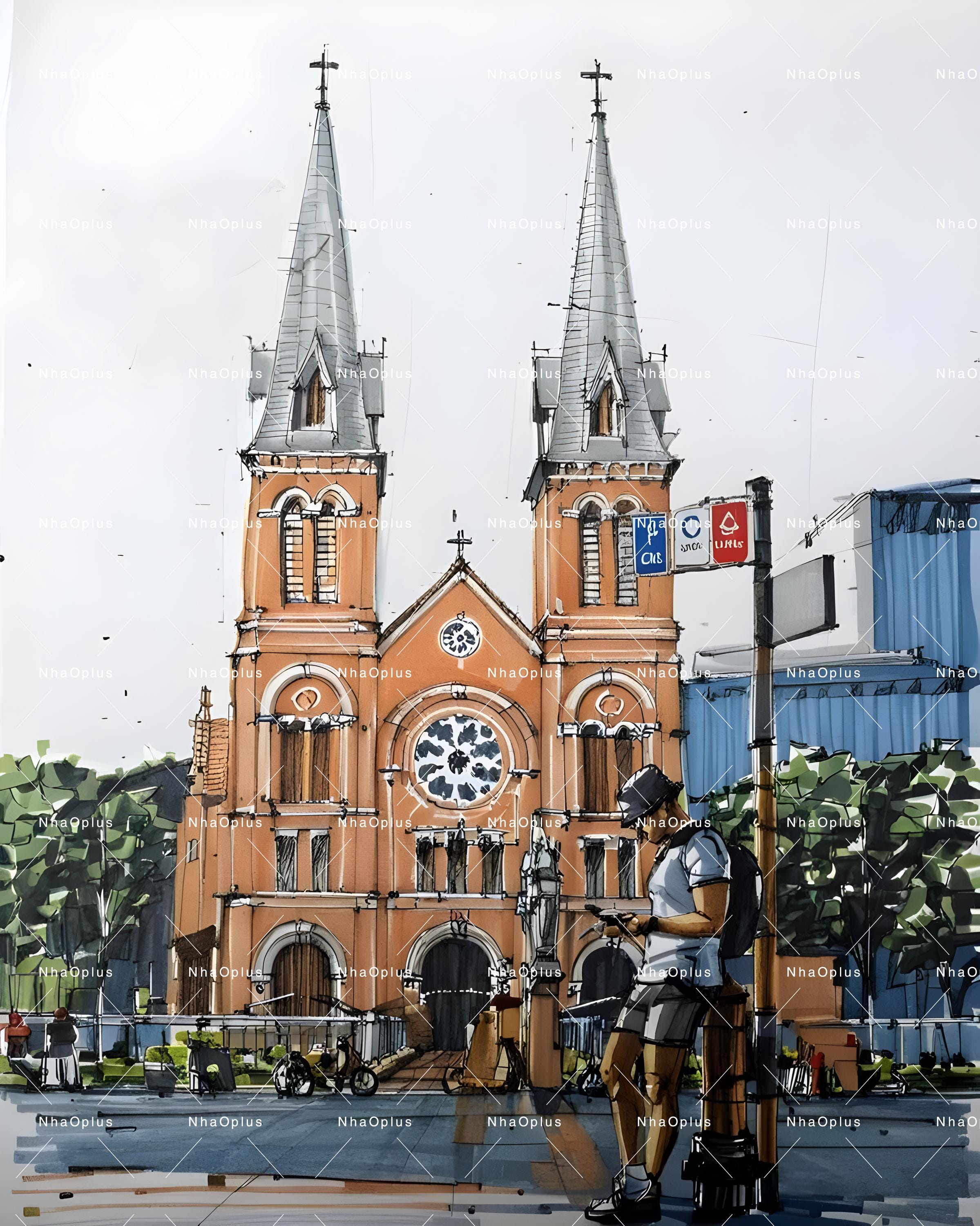 Notre-dame Cathedral of Saigon – 4K Urban Sketch Art Set (10 Images ...