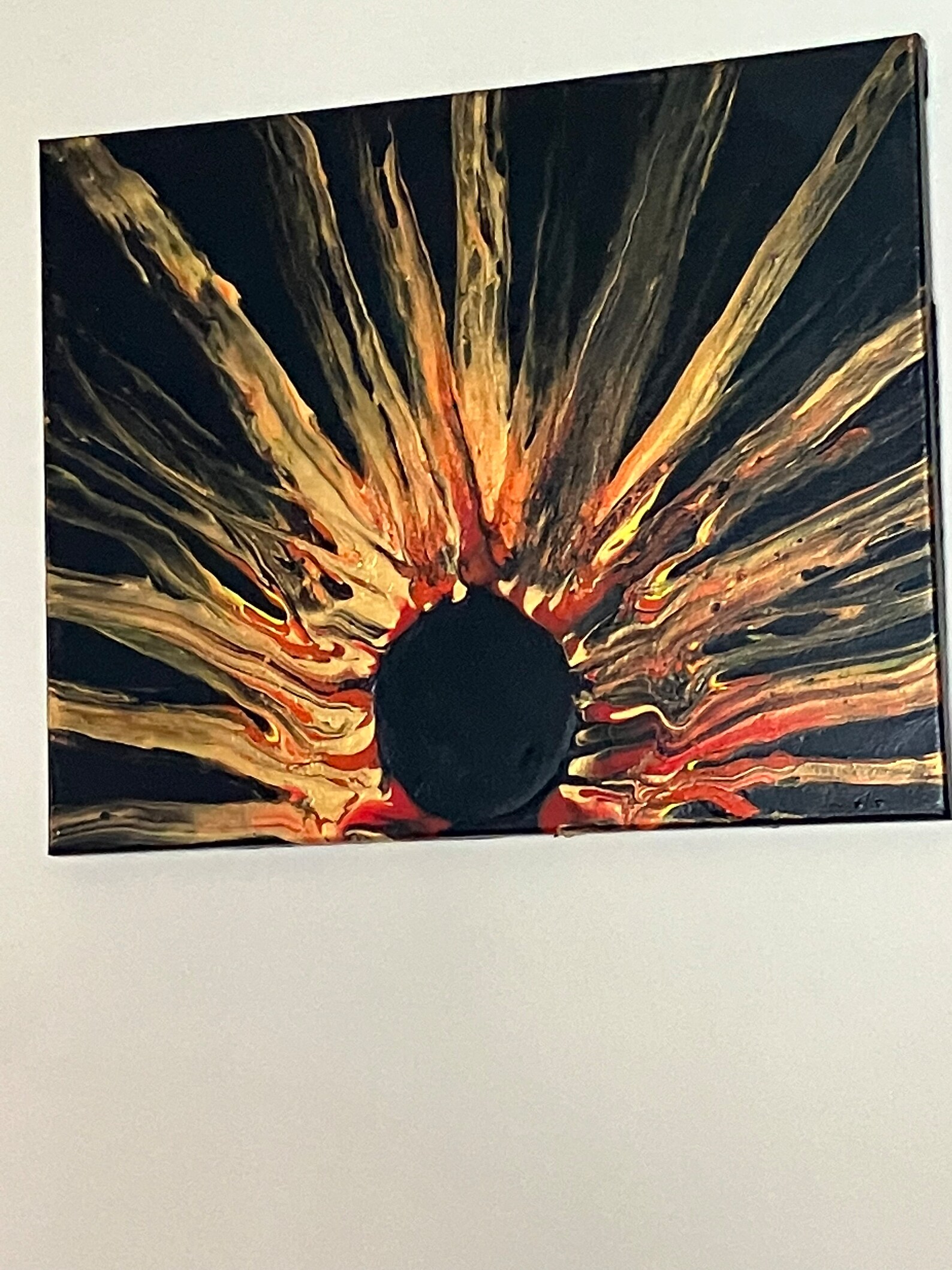 Original Acrylic Pour Paintings and Abstract Artwork of Sun Burst. - Etsy