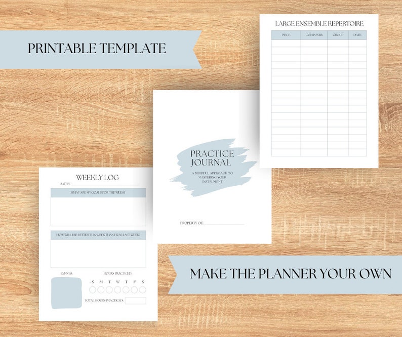 Blue Printable Practice Journal - Etsy