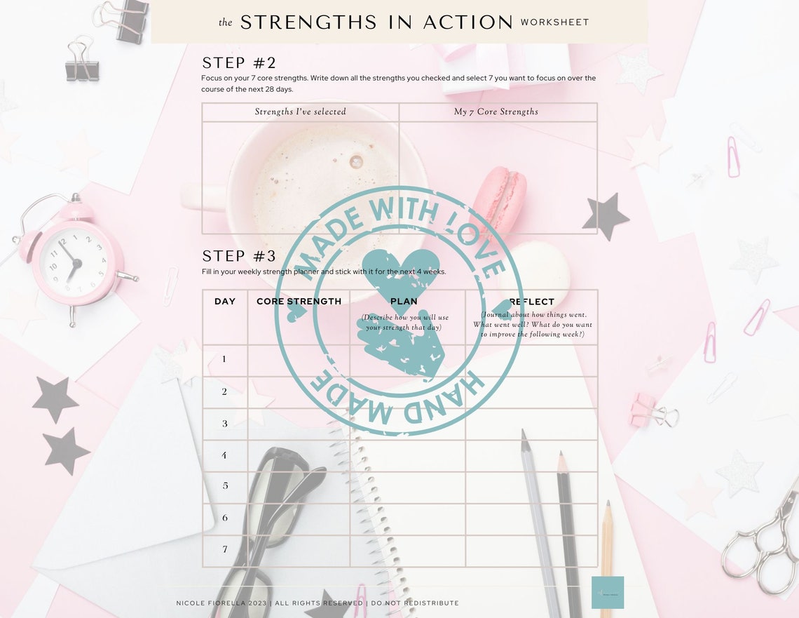 Inner Strength Worksheets, Strengths in Action, Character Strengths and ...