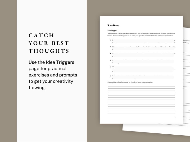Story Idea Generation & Brainstorming Journal | Novel Planning Notebook | Brain Dump Book ...