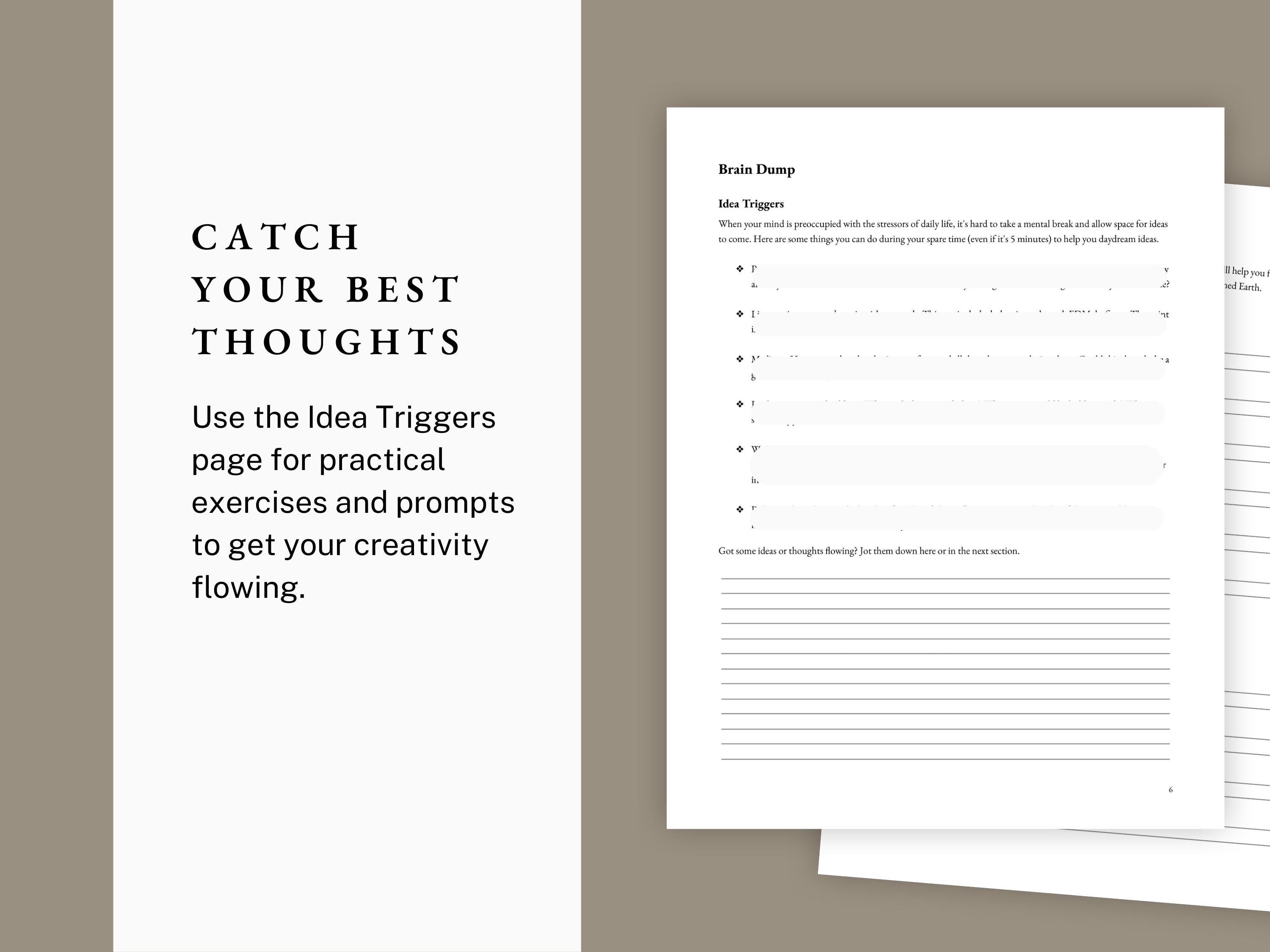 Story Idea Generation & Brainstorming Journal | Novel Planning Notebook ...